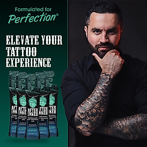 After Inked Tattoo Aftercare Non-Petroleum Jelly - With Grape Seed Oil, Essential for Tattoo Kit, PMU & Piercing Aftercare - Multipurpose Ointment - 7g Reclosable Packet (50-Pack)