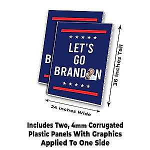 Let's Go Brandon (24" x 36") 4Mm Corrugated Plastic Panel, Graphics Applied to 1 Side (Pk of 2) | Trump, Biden, Political, MAGA, Republican, FJB