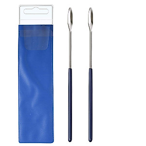 AOZITA 2 Pack Lab Spatula - Micro Lab Spoon/Scoop with Nickel-Stainless Blade - Also Great Filler, Gel Cap Capsule Pill Filler Machine - #000 00 0 1 2 3