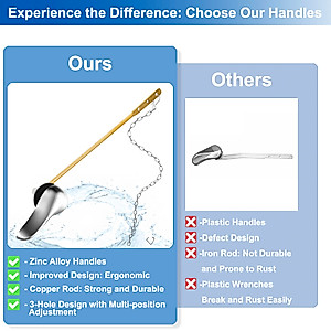 Xlajiao Toilet Handle Replacement Kit, Front Universal Toilet Flush Handle, Zinc Alloy Toilet Handle Lever with H2 Brass Arm, Compatible with American Standard/Mansfield Toilet