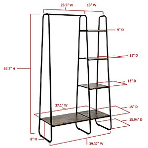 Seville Classics 4-Tier Freestanding Closet Organizer, Black