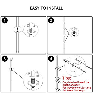 RINLAIN Outdoor String Light Poles 2 Pack, 8.3ft Height Adjustable Metal Stand Pole with Hooks for Hanging String Lights，Garden, Backyard, Patio Lighting Stand for Parties, Wedding (Black)