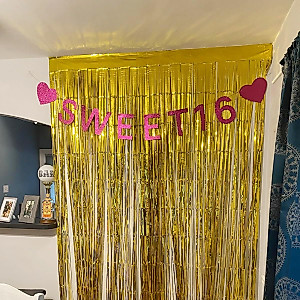 16th Birthday Party Decorations for Girls Hot Pink Sweet 16 Glitter Birthday Banner Happy 16 Years Old Birthday Decor Supplies Birthday Gift Photo Backdrop