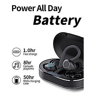 EUQQ Wireless Earbuds Bluetooth 5.3 Headphones for Sports 50Hrs Playtime HiFi Stereo Earphones Noise Cancelling Bluetooth Wireless Ear Buds with Mic for Running audifonos Bluetooth inalambricos