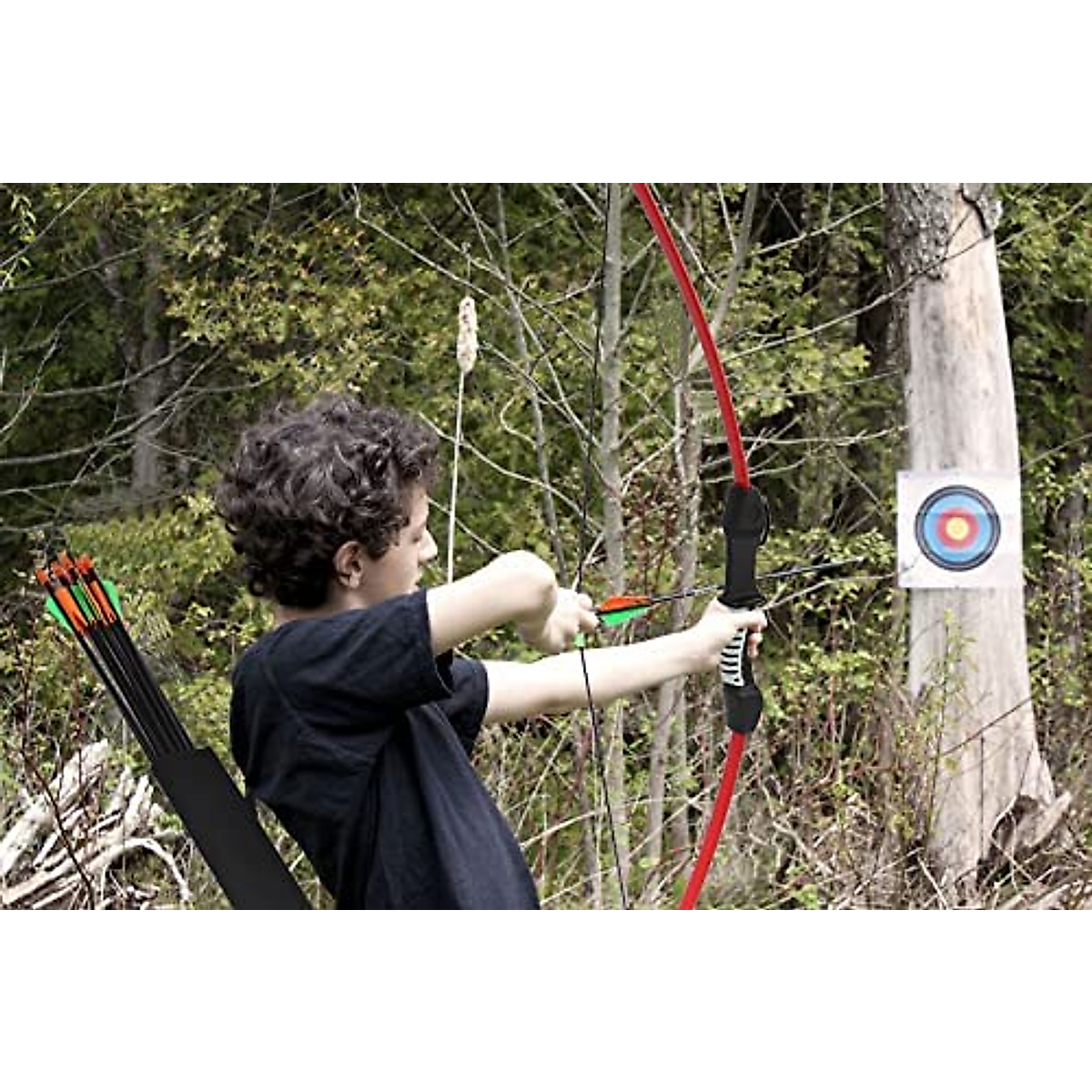 AUVIM 45" Bow and Arrow Set for Youth Kids Junior Beginner Bow Gift Outdoor Archery Set 18 Lb for Teen Outdoor Sports