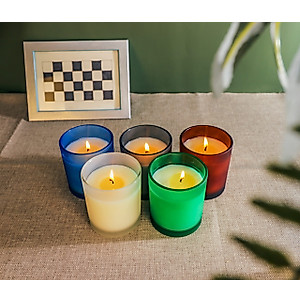 12 Pack Glass Candle Jars for Making Candles, 10 OZ Empty Candle Tins with Bamboo Lids, Bulk Clean Candle Containers Wholesale Candle Glass - Dishwasher Safe, Frosted