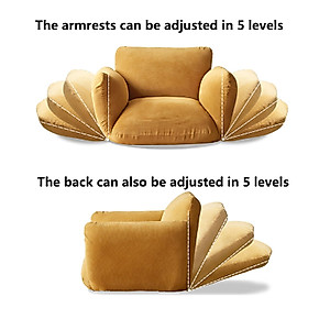 Adjustable Floor Sofa, Lazy Sofa Chair with 5 Adjustable Position Armrests and Backrest Meditation Chair for Living Room, Bedroom, Lounge (Color : Yellow)