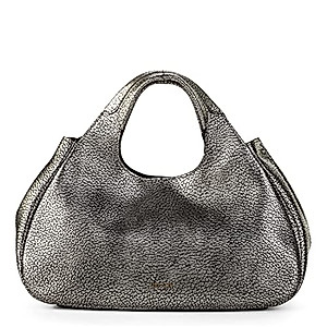 The Sak Rylan Mini Satchel in Leather, Convertible Purse with Adjustable Crossbody Strap, Dark Silver