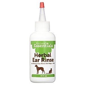 Animal Essentials Herbal Ear Rinse for Dogs & Cats - Ear Cleaner, Cleaning Solution, Ear Wash, Ear Cleanser, Ear Drops, Aloe Vera - 4 Fl Oz