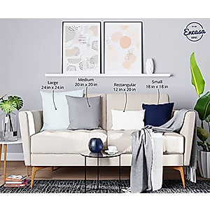 Encasa Homes Throw Pillow Covers Only (No Insert) (18x18) - Sublimation Blank White 4 Pc Pack with Invisible Zipper -Polyester Twill Cushion Cases for DIY, Printing & Painting