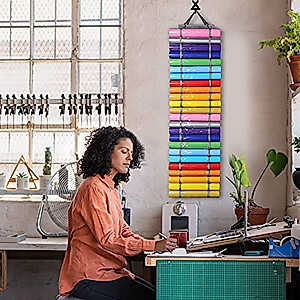 AROUY Vinyl Storage Organizer - Vinyl Roll Holder Wall Mount/Over The Door, Craft Vinyl Storage Rack, Hanging Organizer Storage with 48 Roll Compartments (48 - Gray)