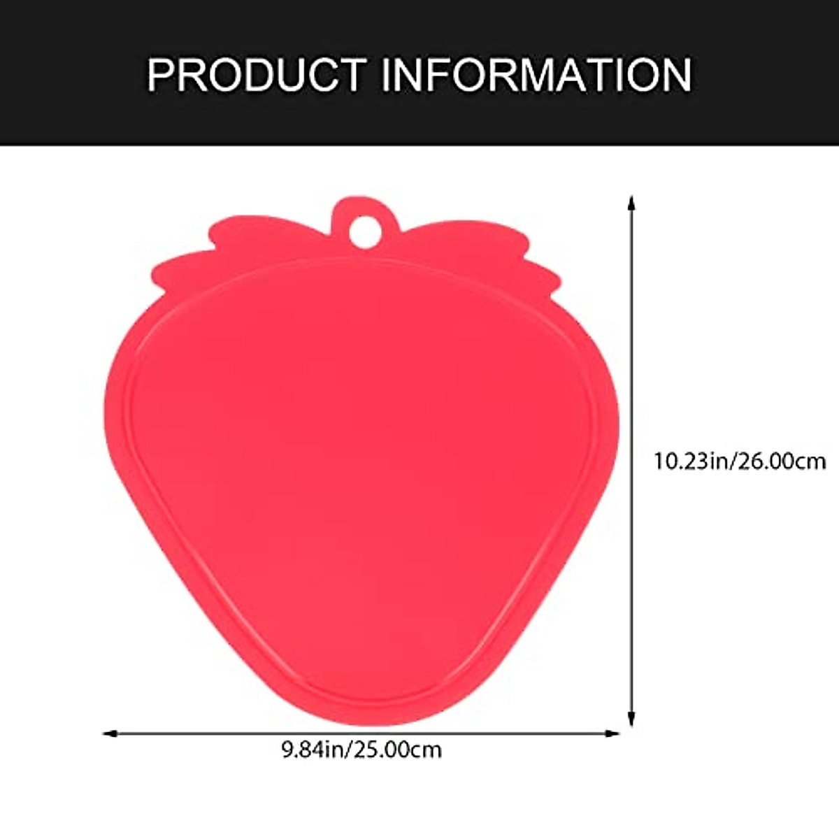 Angoily Deli Cheese 2pcs Plastic Cutting Board Mats Chopping Boards Strawberry Shape Fruit Vegetables Cutting Board Non Slip Cheese Bread Pizza Serving Tray for Home Kitchen Red Veggie Tray