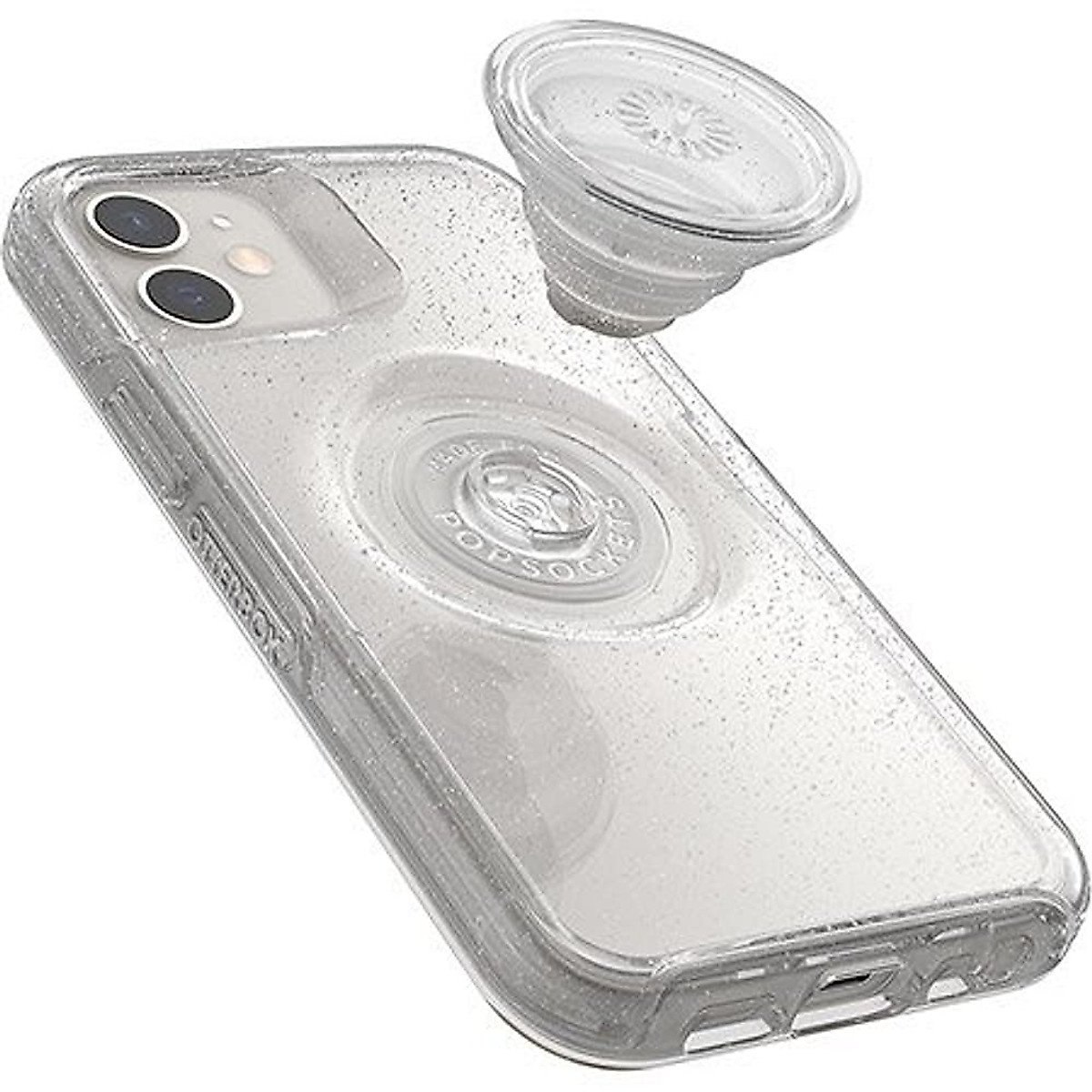OtterBox + Pop Symmetry Series Clear Case for iPhone 12 Mini, Retail Packaging - Stardust (Silver Flake/Clear) with Stardust Pop