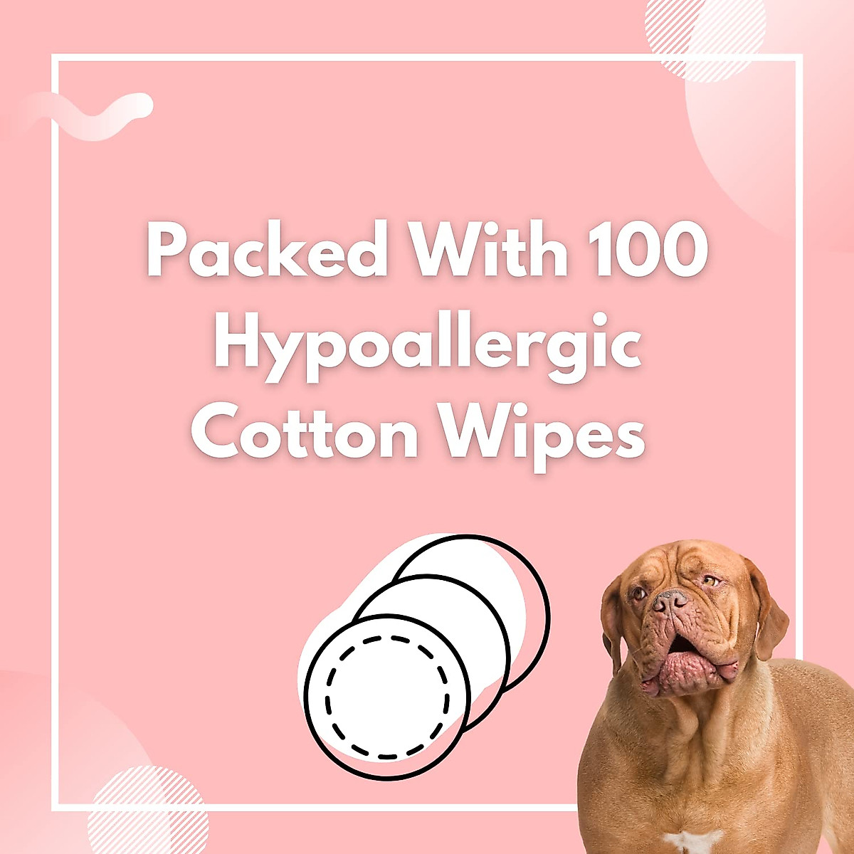 Barkos Pet Supplies Wrinkle Wipes for Dogs | Bulldog, French Bulldog, Pug, English Bulldog | Cleans & Soothes Wrinkles, Folds, Tear Stain, Tail Pockets & Paws, Anti-Itch | 100 Soft Cotton Pads…