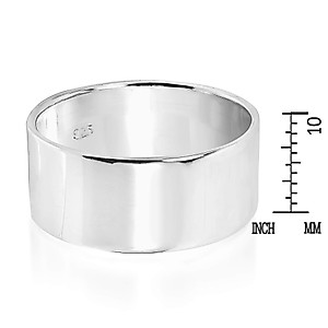 AeraVida Plain Cigar Band 10mm Width .925 Silver Ring | Statement Fashion, Promise Ring, Couple Unisex Ring | Size 10