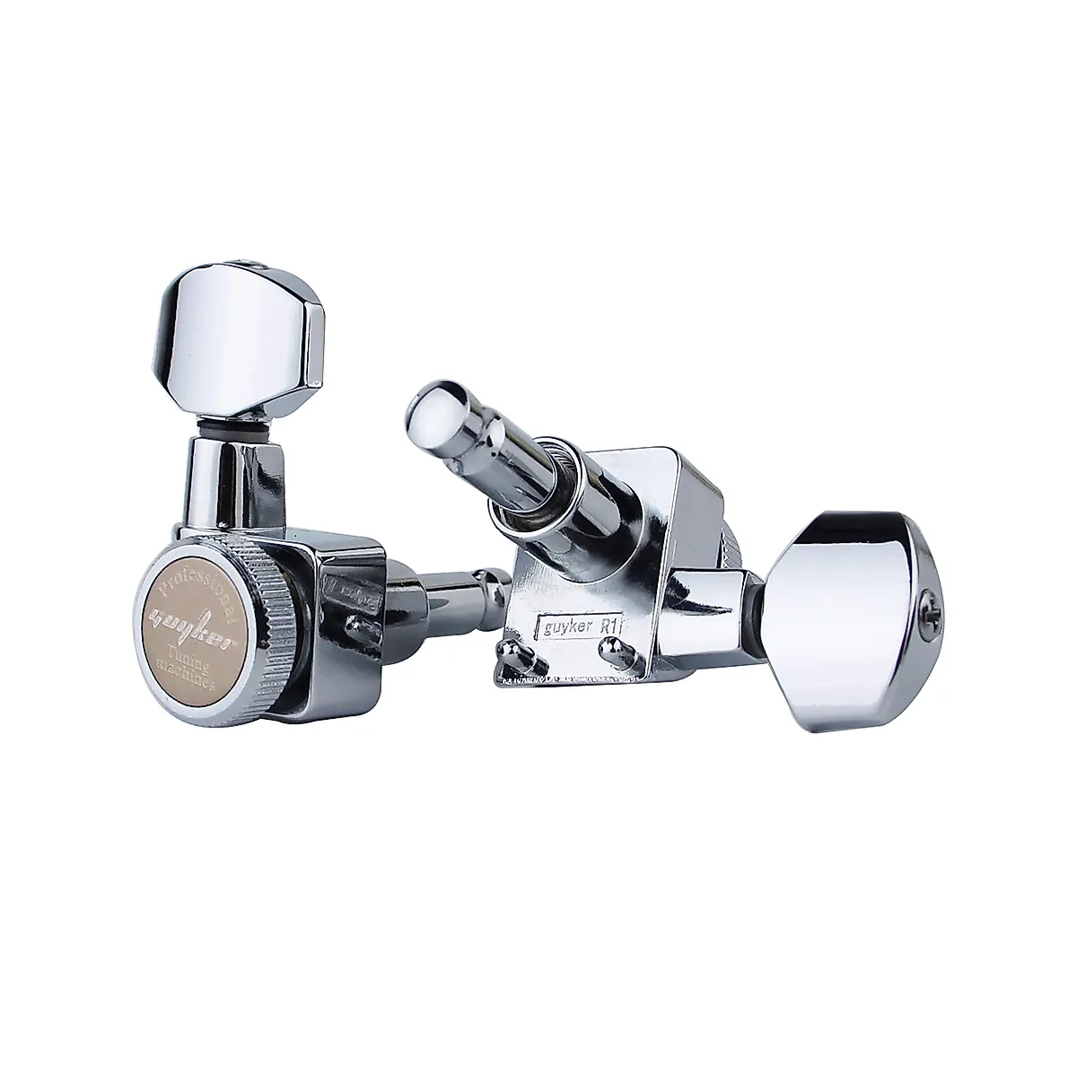 Guyker 6 In-line Guitar Locking Tuners – 1:18 Locking Tuning Key Pegs Tuners – Chrome