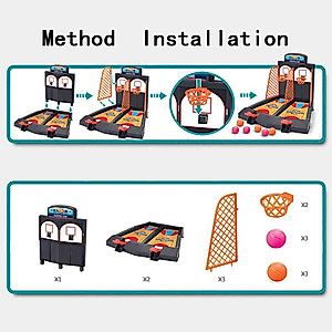 Basketball Shooting Game, YUYUGO 2-Player Desktop Table Basketball Games Classic Arcade Games Basketball Hoop Set, Fun Sports Toy for Adults-Help Reduce Stress