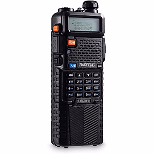 BAOFENG UV-5R Two-Way Radio Walkie Talkies, Dual Band, 128 Channels with 3800mah and Earpiece-Black