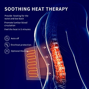 Back Massager with Heat for Pain Relief, Back Massage Chair Pad, Chair Massager for Full Body Massage, Deep Tissue Vibration Massager with 2 Adapters, Chair Massage for Office and Recliner