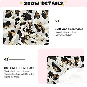 Brown Leopard Print Cheetah Baby or Toddler Fitted Crib Sheet for Girl and Boy 52 x 28 inch