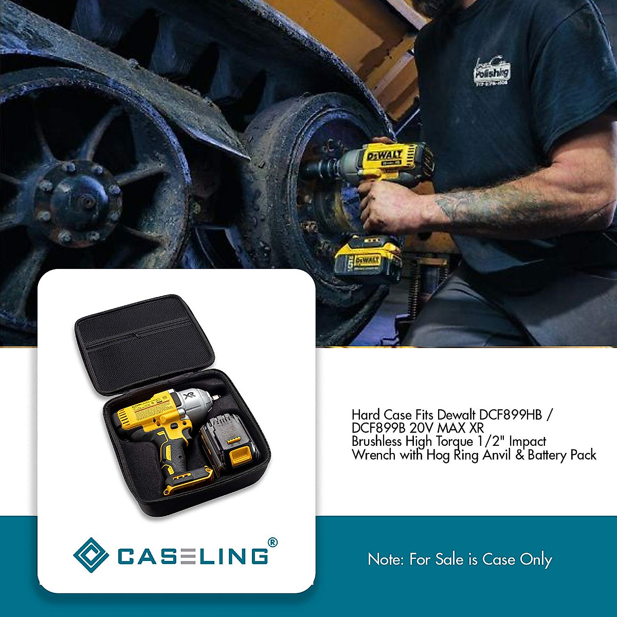 Caseling Case. Fits Dewalt DCF899B or DCF899HB Drill. (CASE only)