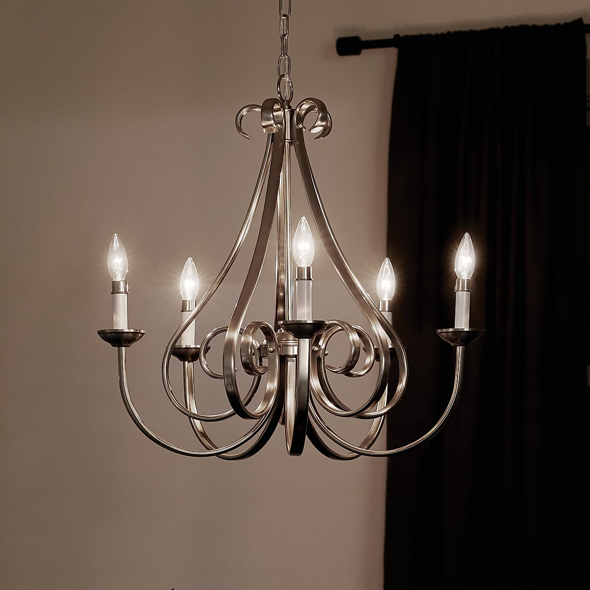 Kichler Dover 24.5" 5 Light Chandelier in Brushed Nickel