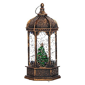 Christmas Snow Globe Water Lantern, White Sparkly Snow Globe Lantern, Santa Claus Snowman Christmas Tree Decoration LED Lanterns for Home