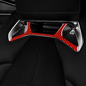 AIRSPEED Car Seat Head Rest Accent Sticker Carbon Fiber Auto Headrest Interior Trim Cover for Toyota Supra GR A90 A91 MK5 2019-2022, Red