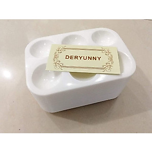 24 Pieces White Paint Plastic Palettes 6 Well Rectangular Watercolor Oil Palette Painting Tray Artist Craft Palettes