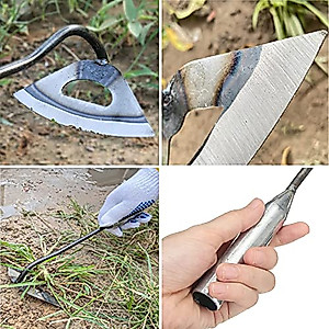 2Pcs Gardening Tools Hollow Hoe, All-Steel Hardened Hollow Hoe, Sharp Durable Garden Weeding Tools, Hoe Garden Tool Hand Shovel Weed Puller for Backyard Loosening Farm Planting Weeding (Hand Holding)