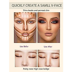 MIRORA Contour Stick, Concealer Contour, Shading Highlighter Stick for Makeup, 2 in 1 effect Face Cosmetics (2 Colors, Lvory, Dark Brown)