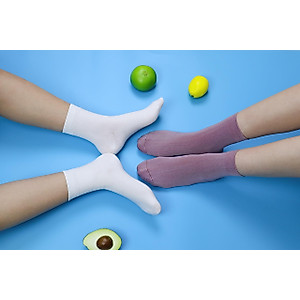 SERISIMPLE Women Thin Bamboo Socks Crew Lightweight Above Ankle Casual Dress Sock For Ladies Bootie Trouser 5 Pairs (Assorted5, Medium)