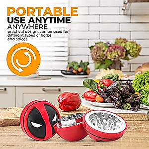 Spice and Herb Grinder, 3 Piece Manual Grinder for Herbs and Spices, Non Slip Handheld Spice Grinder, Compact and Portable, Easy Clean and No Clogging, Round