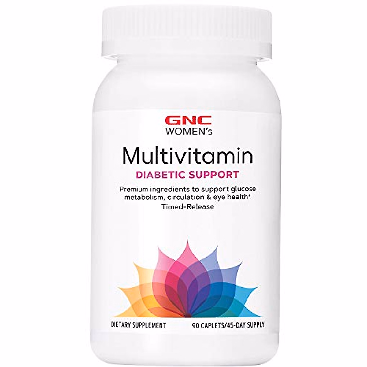 GNC Women's Diabetic Support Multivitamin | Maintain Healthy Blood Sugar Levels Plus Targeted Eye, Nerve and Cardiovascular Function | Daily Vitamin Supplement | 90 Caplets