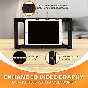 iOgrapher iPad Case with Handles for Tripod Compatible w/iPad 9.7 - iPad Camera Mount for iPad Air 1 & 2, iPad Pro 5th & 6th Gen - iPad Video Rig for Photography & Filmmaking - Includes 3 Cold Shoes