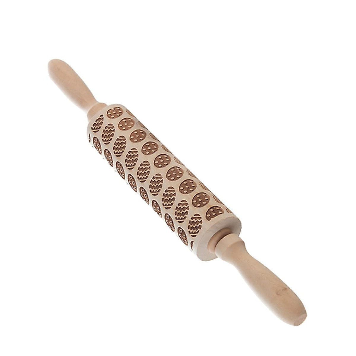 SHOWERORO Wooden Carved Embossed Rolling Pin Egg Pattern Baking Rolling Pins for Pasta Biscuit Dough Jelly Pancakes Pastries Pizza