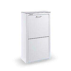 DON HIERRO - CUBEK - Recycling trash can, cabinet trash can, waste bin, 4 individual tilt-out compartments. - White