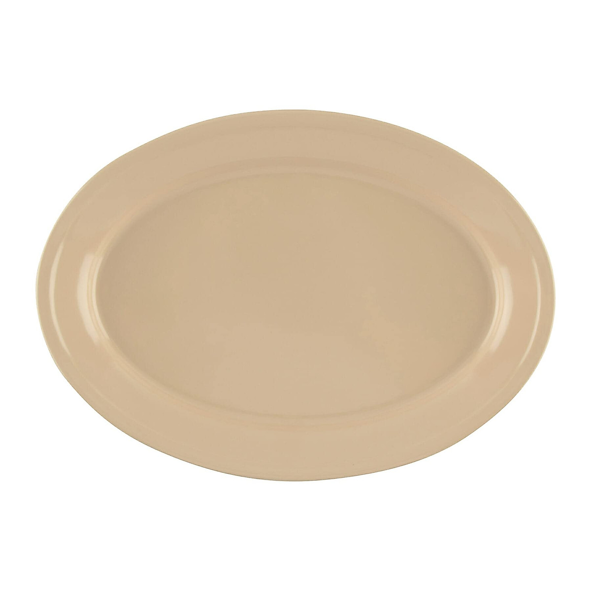 G.E.T. OP-912-T Melamine Oval Serving Platter, 12" x 8.5", Tan (Set of 12)