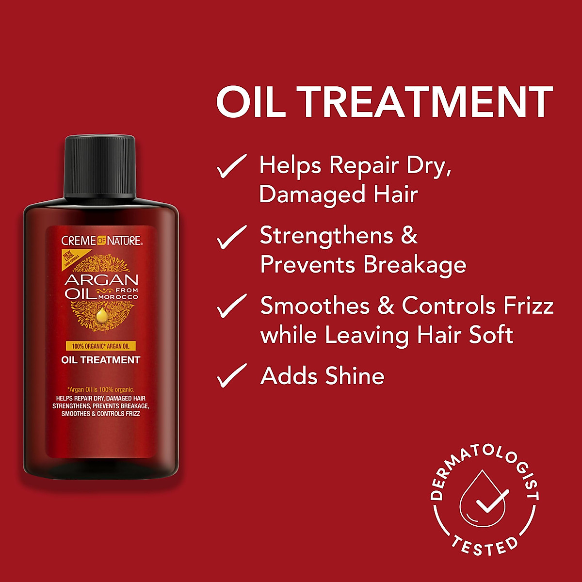 Creme of Nature, Argan Oil Treatment, Helps Repair Dry Damaged Hair, Prevents Breakage, Anti Frizz, 3 Fl Oz