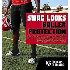 Gridiron Gladiator Cleat Covers - Football Spats - Football Cleat Socks - Cleat Spats for Soccer, Baseball & Softball