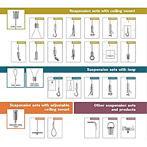 STAS suspension set with safety hook and ceiling mount (Pack of 2x)