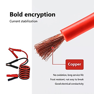 Dewkou 1 PC Jumper Cables for Car Battery 13.1 Feet Jumper Cables, Heavy Duty Automotive Booster Cables for Jump Starting Dead or Weak Batteries with Professional Clamps and Carrying Bag (Black)