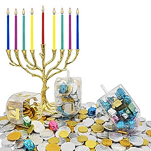 Jumbo Hanukkah Fillable Dreidel, Stands Straight on Table, Can Be Filled with Hanukkah Gelt Or Hanukkah Chocolate (Single)