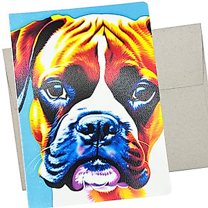 Colorful Artistic Boxer Greeting Card (5X7 Inches and Blank Inside for All Occasions) for dog lovers and pet parents of boxers. Notecard for Birthday, Get Well, or any occasion (Boxer - 163)