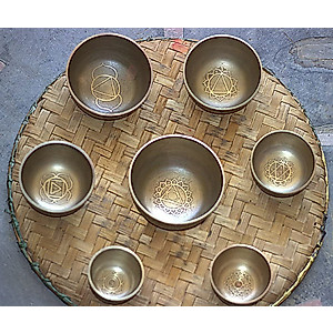 SANSKAR NEPAL Tibetan Singing Bowl Set of 7 Hand Hammered with Carry Box | Bells for Meditation and Yoga | Sound Therapy Instruments for Relaxation | Prayer Bowl Chakra Healing for Spiritual Growth