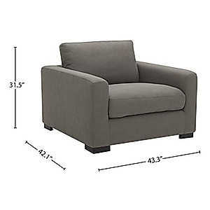 Amazon Brand - Stone & Beam Westview Extra Deep Down-Filled Accent Chair, 43.3"W, Smoke