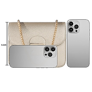 TOYOOSKY Small Purse Crossbody Bags for Women Blue Fashion Handbags for Women Metallic Chain Purse Crossbody Gold Clutch Small Gold Purse in Mini Size