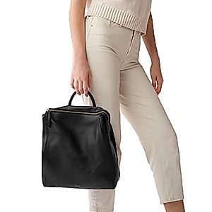 Fossil Women's Parker Eco Leather Convertible Large Backpack Purse Handbag, Black (Model: ZB1515001)