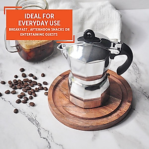 Imusa 3 Cup Stovetop Espresso Maker with Heart Shaped Knob, Silver