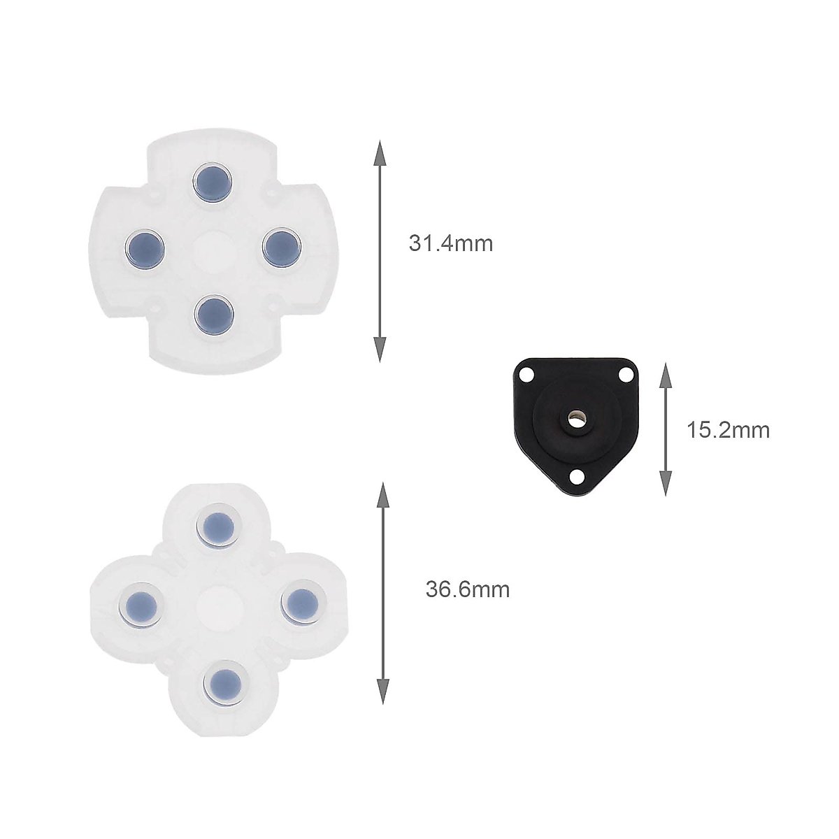 Micro Traders 3 Sets Conductive Silicon Button Pads Controller Button Replacement Repair Part Compatible with Sony Playstation 4 PS4 Controller